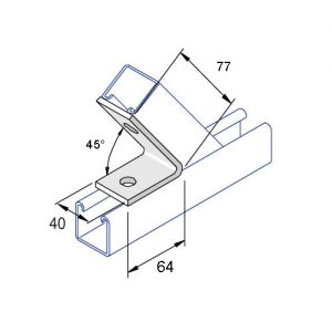 P1186 45 Degree Unistrut Acute Angle Bracket - Network Cable and Pipe