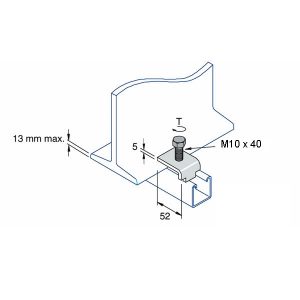 P1386 Channel Beam Clamps - Network Cable and Pipe