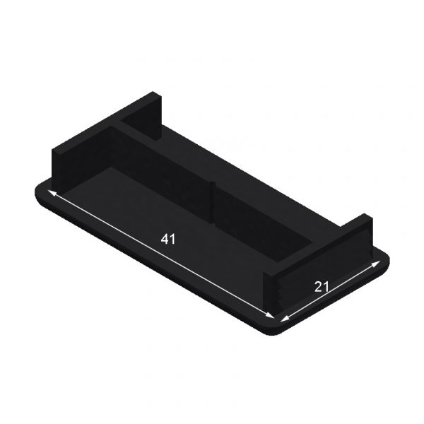 41x21 Black End Cap - Network Cable and Pipe