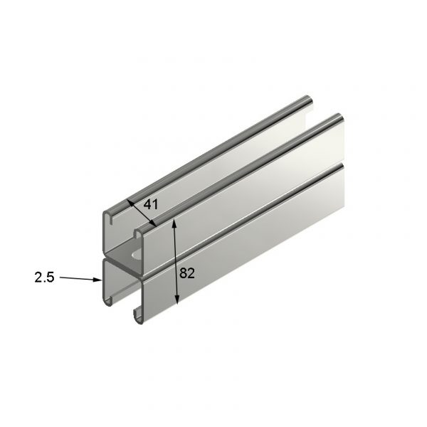 41x41 Back to Back Slotted Channel - Network Cable and Pipe