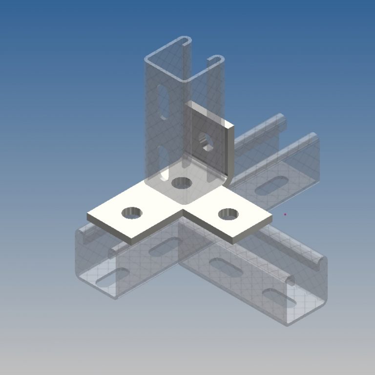 P1037 90 Degree Left Hand Unistrut T Bracket - Network Cable and Pipe
