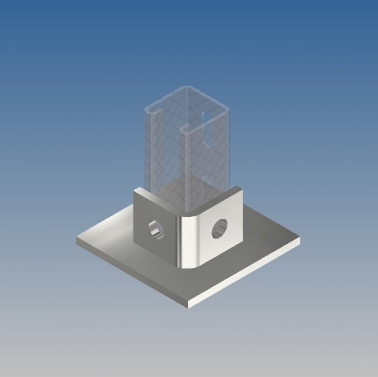 P2072 S1 Double Fix Floor Bracket - Network Cable and Pipe