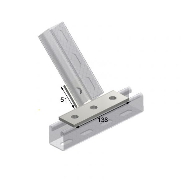 AB22 45 Degree Unistrut T Bracket - Network Cable and Pipe