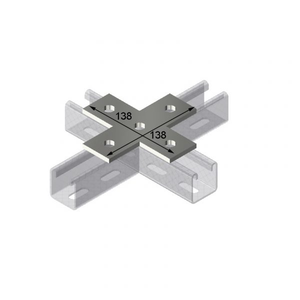 Flat Cross Plate 5 Hole - Network Cable and Pipe